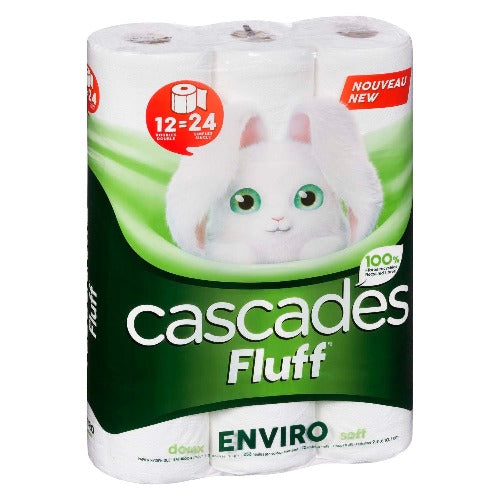 CASCADES TISSUES & PAPERS FLUFF ENVIRO 12 ROLLS PAP HYG DOUBLE ...